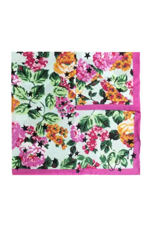 Kenzo Silk Scarf With Floral Motif - Multicolour