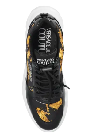Versace Barocco Pattern Sneakers - Black