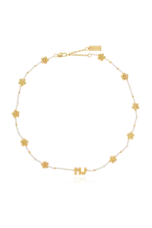 Marc Jacobs Floral Motif Necklace - Gold