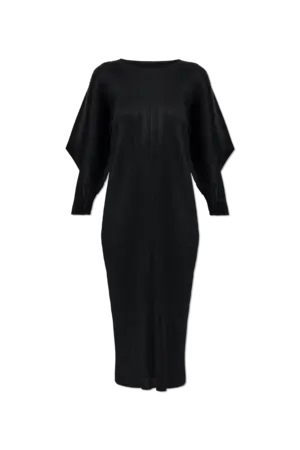 Issey Miyake Pleated Midi Dress - Black