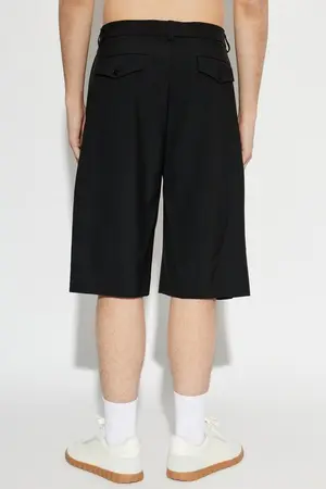 Casablanca Wool Shorts With Pleats - Black