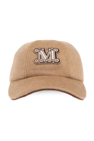 Max Mara Baseball Cap With Logo Applique - Beige