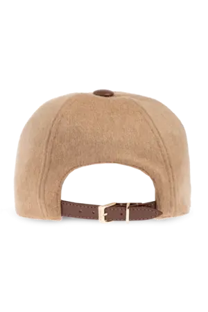 Max Mara Baseball Cap With Logo Applique - Beige