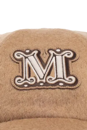 Max Mara Baseball Cap With Logo Applique - Beige