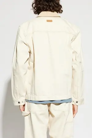 Rag & Bone Denim Trucker Jacket With Logo Appliqu - Cream
