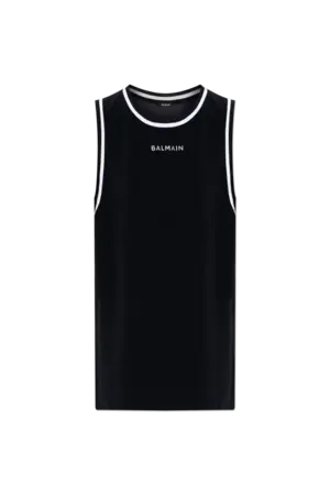 Balmain Embroidered Logo Beach Dress - Black