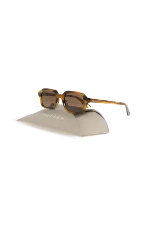 Alexander McQueen Rectangle Sunglasses - Brown
