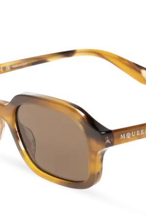 Alexander McQueen Rectangle Sunglasses - Brown