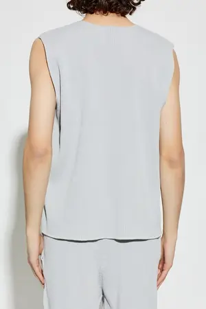 Issey Miyake V-neck Sleeveless Top - Grey