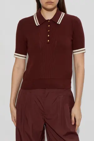 Rag & Bone Cotton-cashmere Polo Shirt - Burgundy