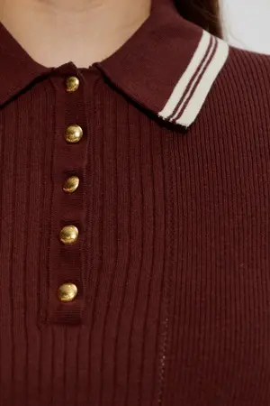 Rag & Bone Cotton-cashmere Polo Shirt - Burgundy