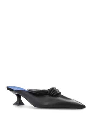 LANVIN Leather Heeled Mules - Black
