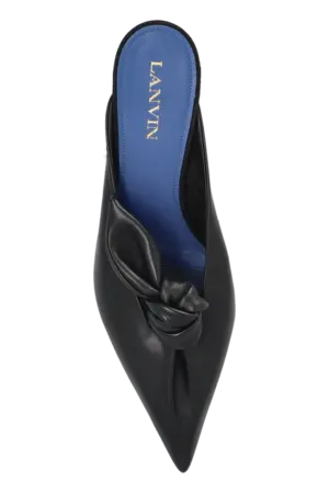 LANVIN Leather Heeled Mules - Black