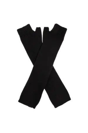 GANNI Long Fingerless Gloves - Black