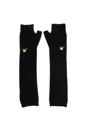 GANNI Long Fingerless Gloves - Black