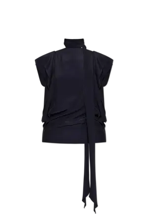 LANVIN Asymmetrical Cut Top - Black