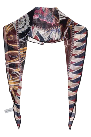 FERRAGAMO Silk Scarf With Geometric And Organic Motifs - Multicolour