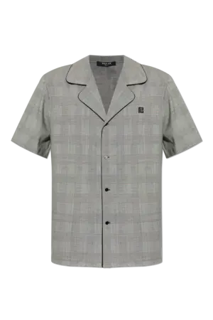 Balmain Checked Pattern Shirt - Grey