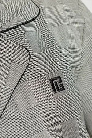 Balmain Checked Pattern Shirt - Grey