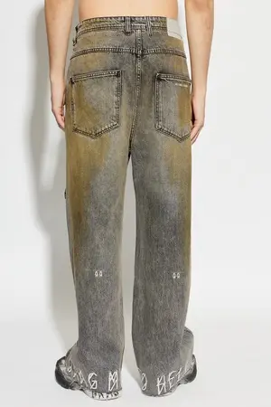 44 LABEL GROUP Vintage-effect Straight Jeans - Grey