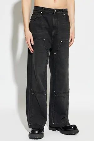 44 LABEL GROUP Wide Leg Raw Edge Jeans
