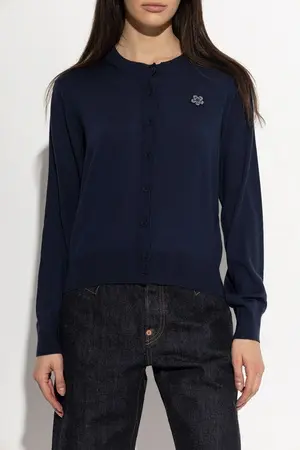 Kenzo Wool Cardigan With Patch