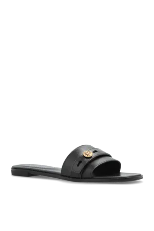 Tory Burch Romy' Leather Slides - Black