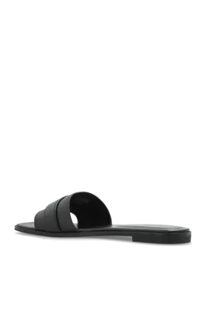 Tory Burch Romy' Leather Slides - Black