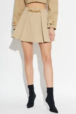Balmain Short Skirt With Darts - Beige