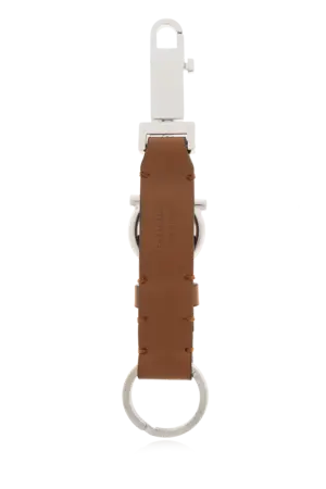 FERRAGAMO Engraved Logo Keychain - Brown