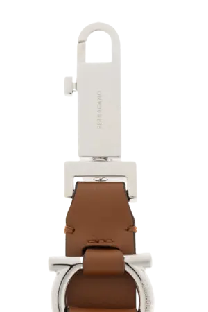 FERRAGAMO Engraved Logo Keychain - Brown