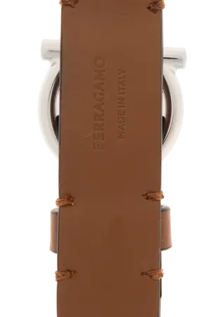 FERRAGAMO Engraved Logo Keychain - Brown