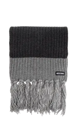 Moschino Scarf With Logo - Grey