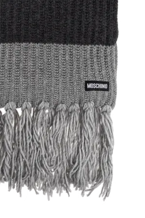 Moschino Scarf With Logo - Grey