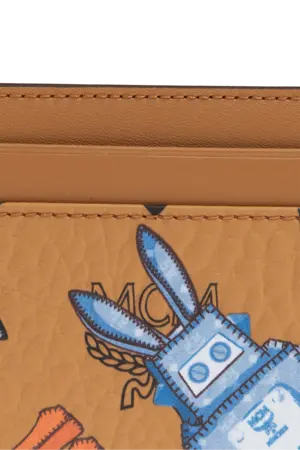 Mcm Card Holder With Logo - Brown