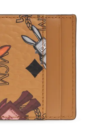 Mcm Card Holder With Logo - Brown