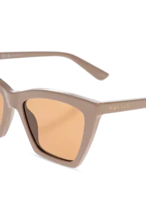 Alexander McQueen Geometric Cat-eye Sunglasses - Beige