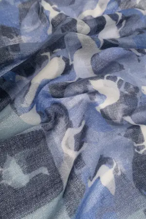 Moschino Cashmere Scarf With Print - Blue