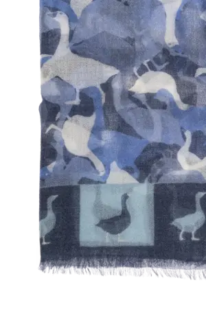 Moschino Cashmere Scarf With Print - Blue