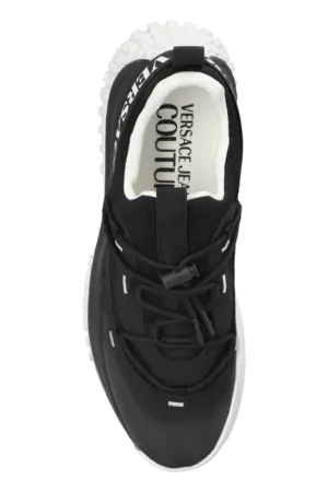 Versace Sports Shoes With Printed Logo - Black