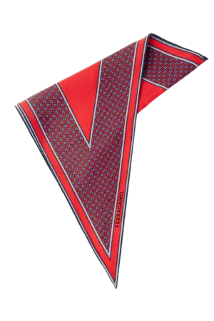 FERRAGAMO Printed Triangular Scarf - Red