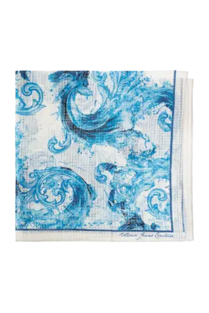 Versace Scarf With "barocco" Pattern - Blue