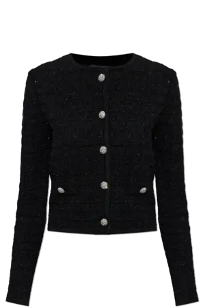 Alessandra Rich Cardigan With Shimmering Appliqués