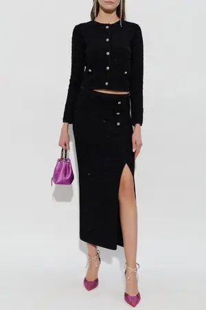 Alessandra Rich Cardigan With Shimmering Appliqués