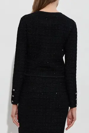Alessandra Rich Cardigan With Shimmering Appliqués