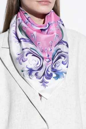 Versace Scarf With 'barocco' Pattern - Pink