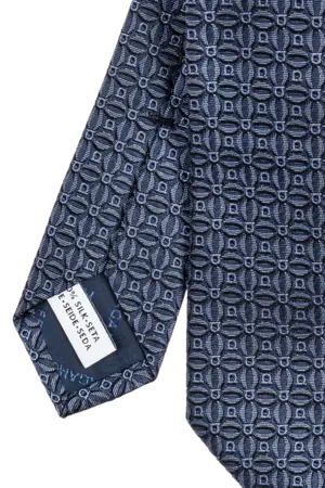 FERRAGAMO Silk Neck Tie - Navy Blue