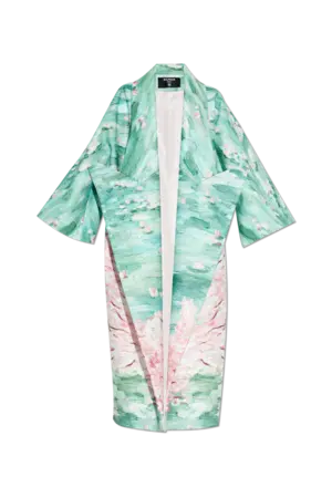 Balmain Floral Motif Long Coat