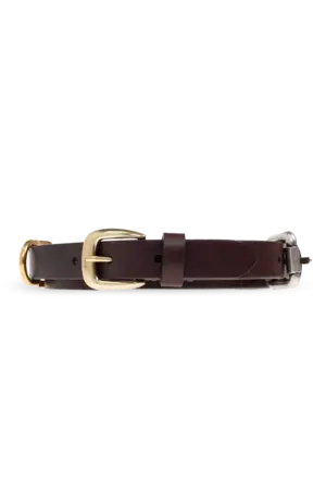 Etro Leather Belt With Geometric Buckle - Brown