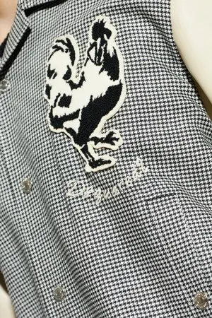 Dsquared2 Houndstooth Pattern Varsity Jacket - Black
